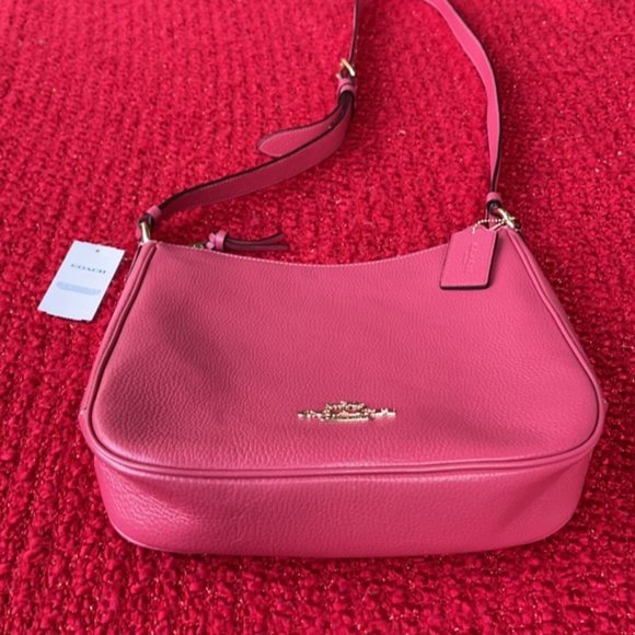 Coach | Bags | Coach Pebble Leather Ellie File Bag Goldstrawberry Haze ...